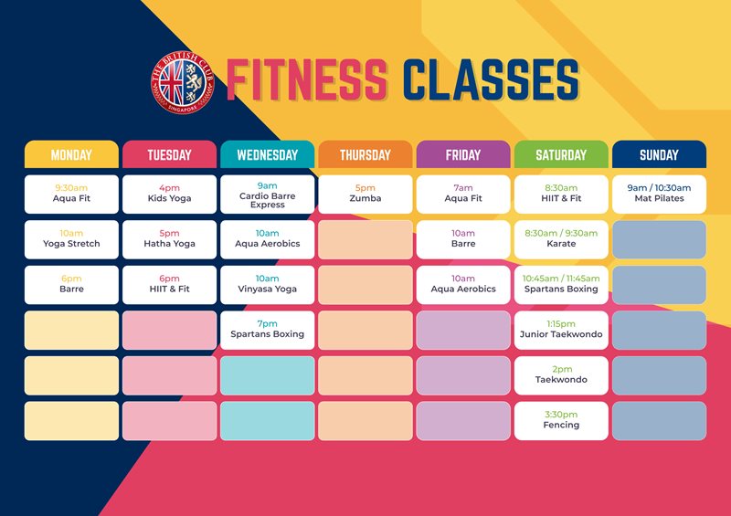 Fitness Classes - The British Club - Singapore